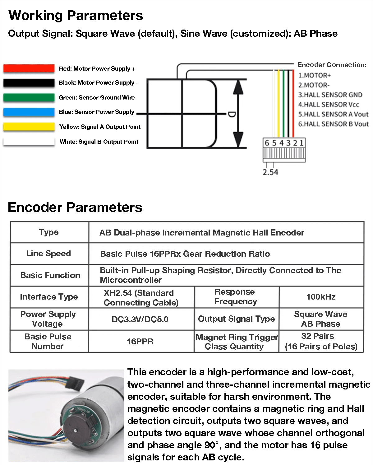 37mm Brushed DC Gear Motor High Torque 12V 24V DC