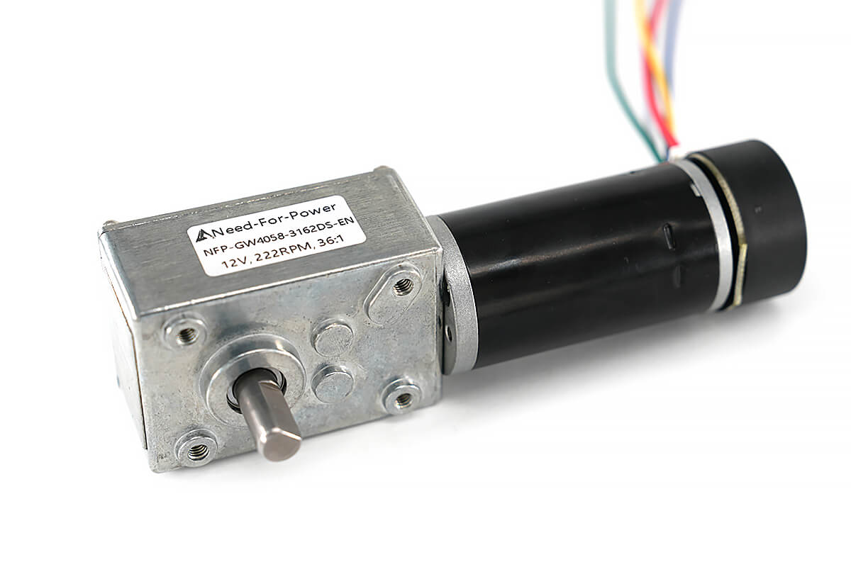 4058 Worm DC Gearbox Reducer Motor, 6V/12V/24V Options